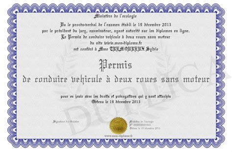 Permis De Conduire Vehicule A Deux Roues Sans Moteur