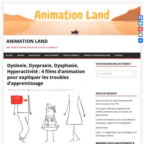 Dyslexie Dyspraxie Dysphasie Hyperactivité 4 films danimation