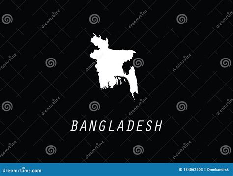 Bangladesh Outline Map National Borders Stock Vector Illustration Of
