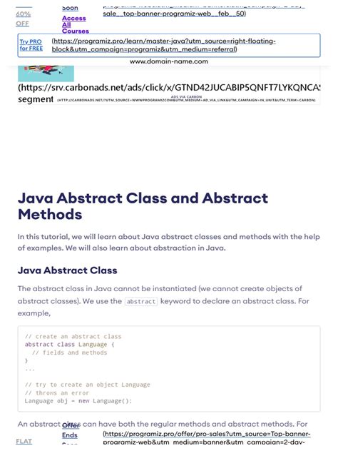 an overview of abstract classes and methods in java pdf class computer programming