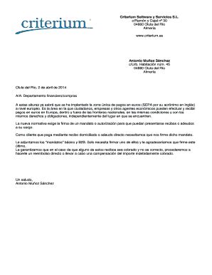 Fillable Online Criterium Software Y Servicios S L C Ram N Y Cajal N