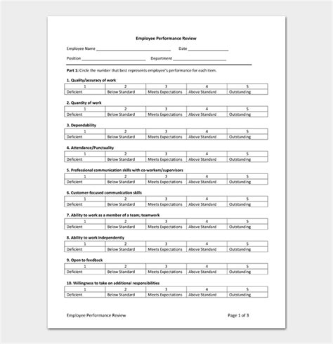 Blank Employee Evaluation Forms 17 Images Employee Evaluation Form