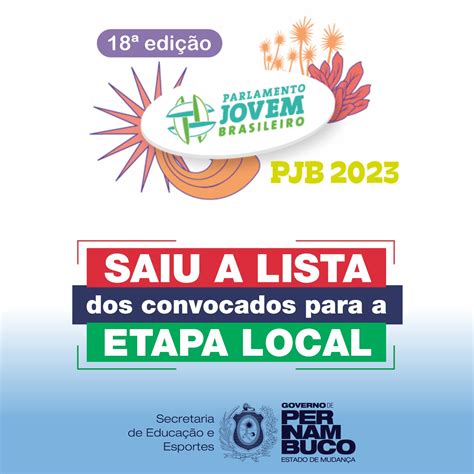 Parlamento Jovem Brasileiro 2023 Divulga Lista De Alunos Selecionados