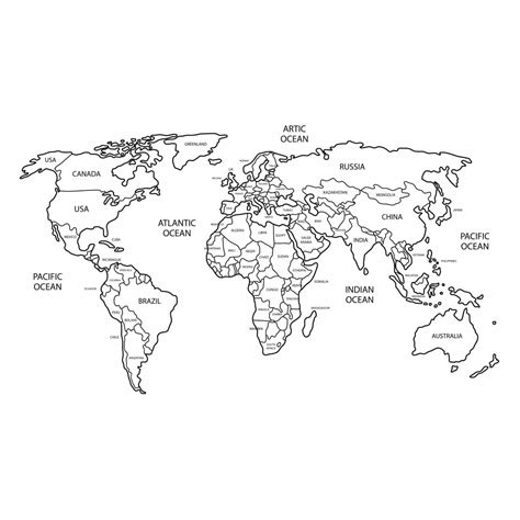 Mapamundi En Blanco Con Nombres De Los Paises El Mapa Del Mundo Con Las