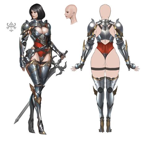 Female Knight Concept Art Min Young Kim On Artstation At Artwork