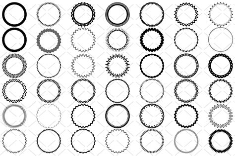 42 Round Frames Circle Border SVG