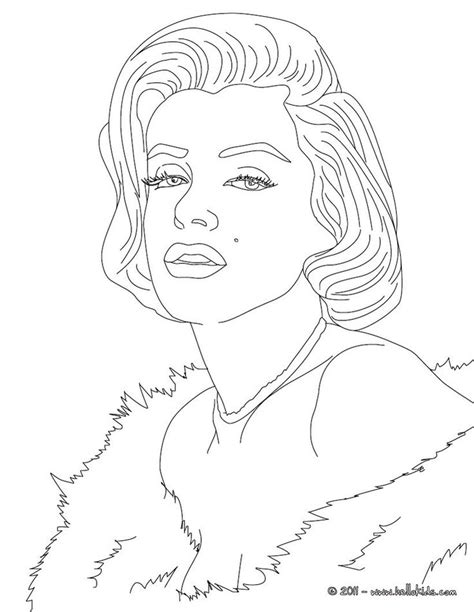 AMERICAN CELEBRITIES Coloring Pages MARYLIN MONROE People Coloring