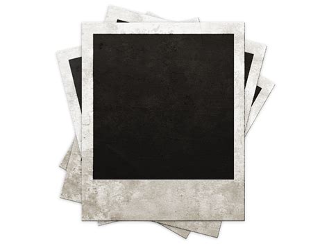 Retro Stacked Polaroid Photo Frames Isolated Objects Textures For