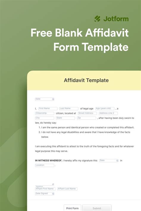 Blank Affidavit Form Best Templates Templates Printable Free Form