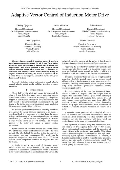 pdf adaptive vector control of induction motor drive