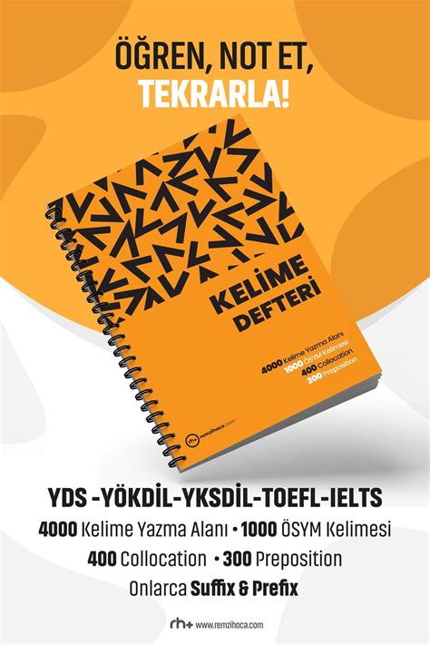 RH Pozitif Yayınları Ingilizce Kelime Defteri Yds Kelime Defteri