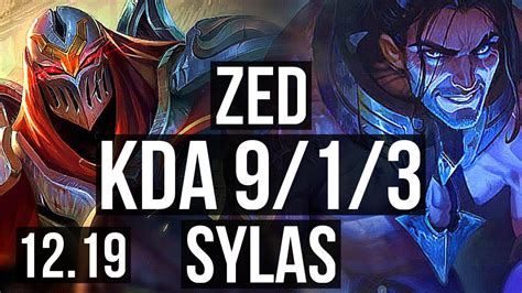 ZED Vs SYLAS MID 2000 Games 9 1 3 1 2M Mastery Dominating KR