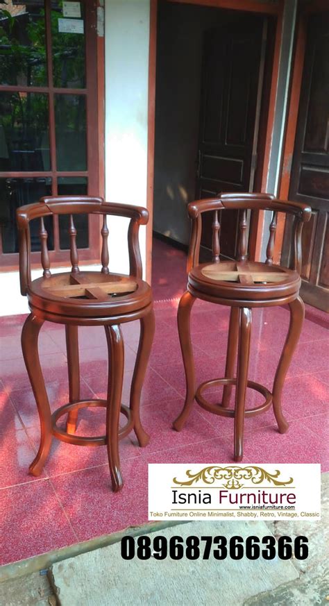 Kursi Bar Kayu Jati Klasik Terbaru Model Kaki Kambing