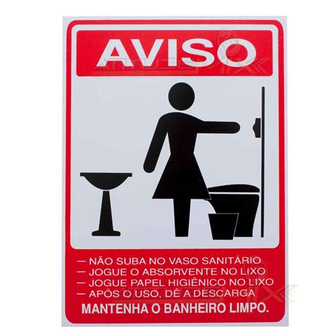 Placa Aviso Advert Ncia Banheiro Feminino