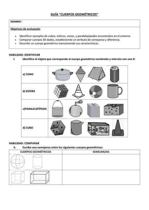 Gu A Cuerpos Geom Tricos Do B Sico Profe Social