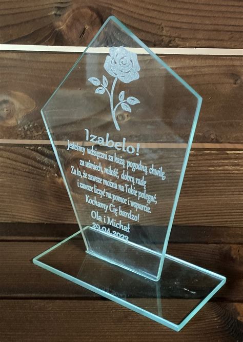 Statuetka Szklana Z Grawerem Na Prezent Na Dzie Babci I Dziadka Szk O