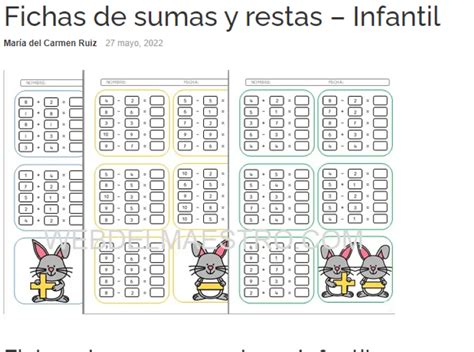 Sumas Y Restas Fichas Descargables Para Trabajarlas The Best Porn Website