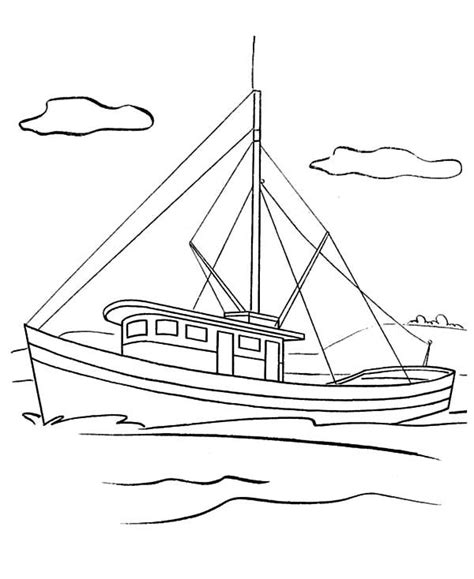 Fishing Boat Coloring Page