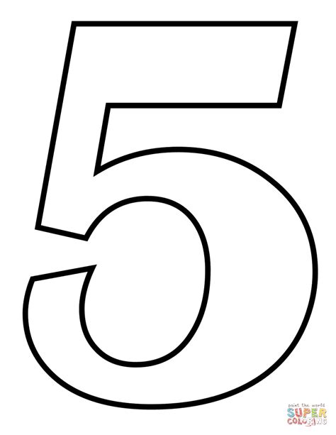 Desenho de Número 5 para colorir Desenhos para colorir e imprimir gratis