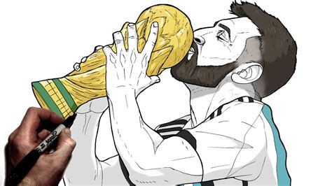 How To Draw Messi World Cup Step By Step Football Soccer YouTube