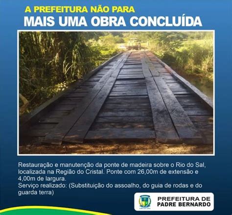 MAIS UMA OBRA CONCLUÍDA Prefeitura Municipal de Padre Bernardo
