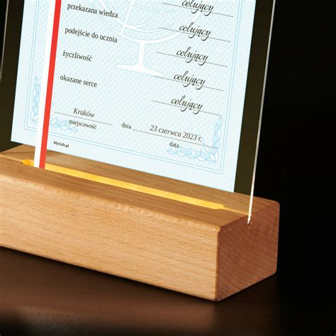 Świadectwo dla najlepszego nauczyciela niebieskie Wydruk na szkle