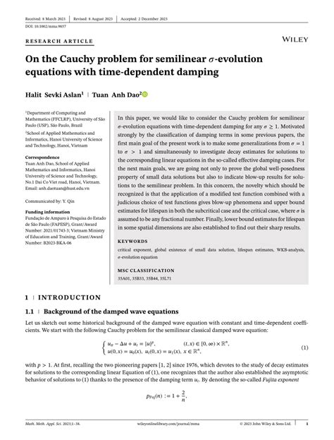 on the cauchy problem for semilinear σ sigma ‐evolution equations with time‐dependent damping