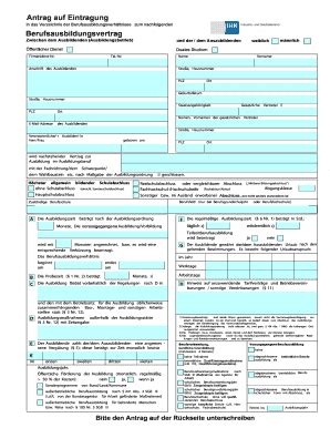 Ausfüllbar Online Ausbildungsvertrag als PDF IHK fr Mnchen und