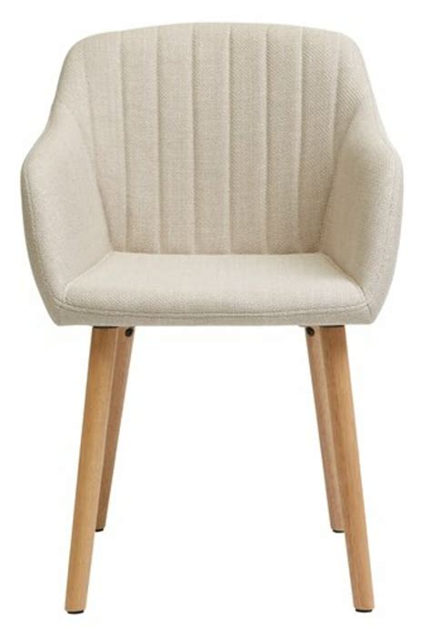 Esszimmerstuhl ADSLEV Stoff Beige Eichefarben Von JYSK Ansehen