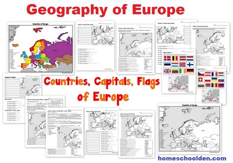 Europe Countries And Flag Maps Free Printable Homeschool Den