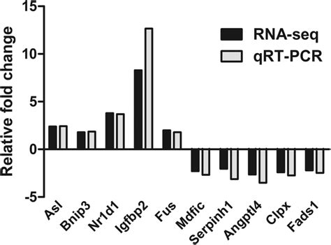 QRT PCR Verification Of The 10 DEGs The Upwards Represents