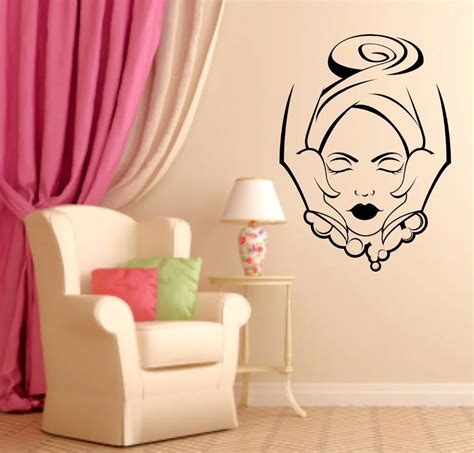 Girls Beauty Salon Wall Decal Face Massage Interior Fashion Design Wall