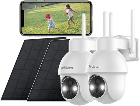 Rebluum Solar Security Cameras Wire Free Pack Outdoor Wifi