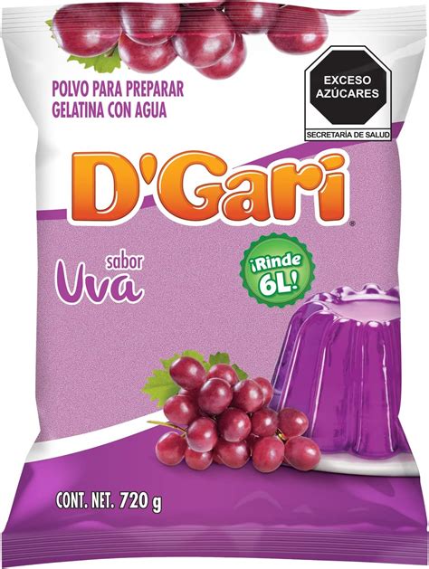 DGari Polvo Para Preparar Gelatina Con Agua Sabor Uva 720 G Amazon