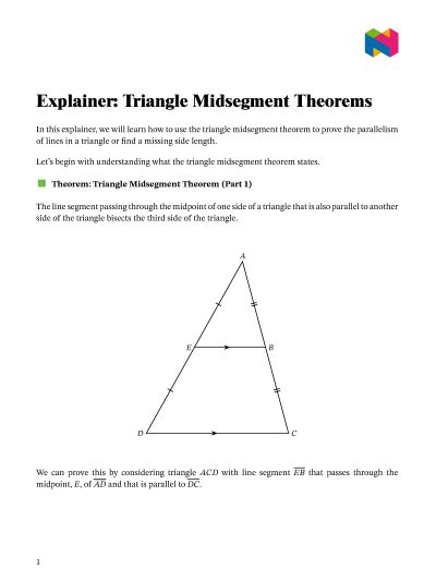 lesson triangle midsegment theorems nagwa