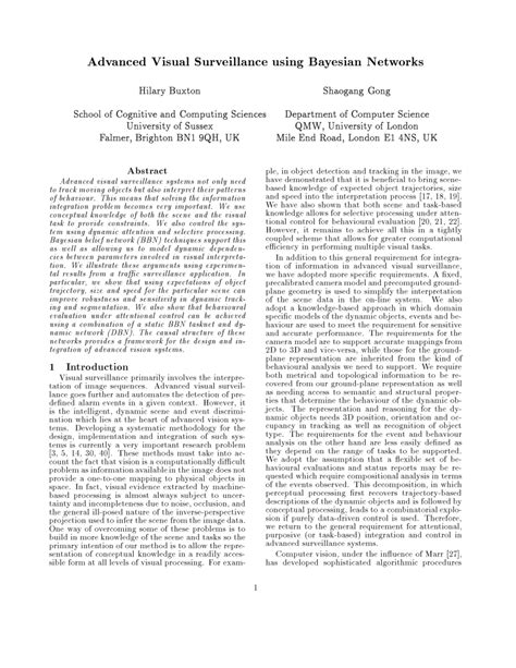 pdf advanced visual surveillance using bayesian networks