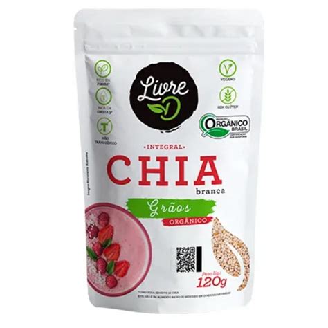 Chia Branca Em Graos Org 120G Livre D Nosso Pão