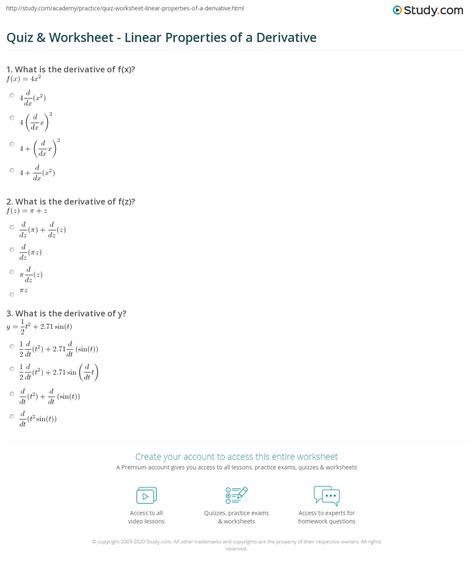 basic derivatives practice worksheet math exercises math problems derivative of a function