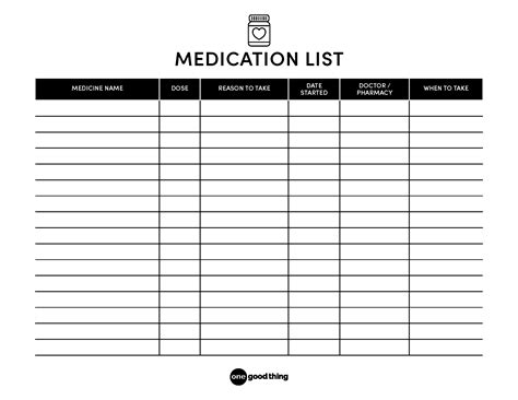 The Only Medication List You Need Free Printable Medication List