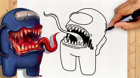 Como Desenhar O Impostor Monstro Do Among Us YouTube