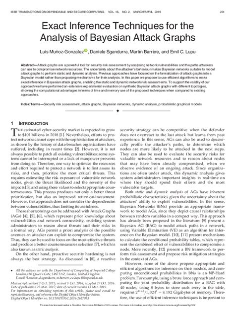 pdf exact inference techniques for the analysis of bayesian attack graphs martín barrère