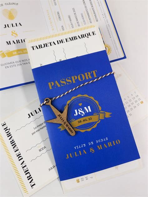 Invitación boda Tarjeta Embarque Pasaporte Invitaciones de Boda T
