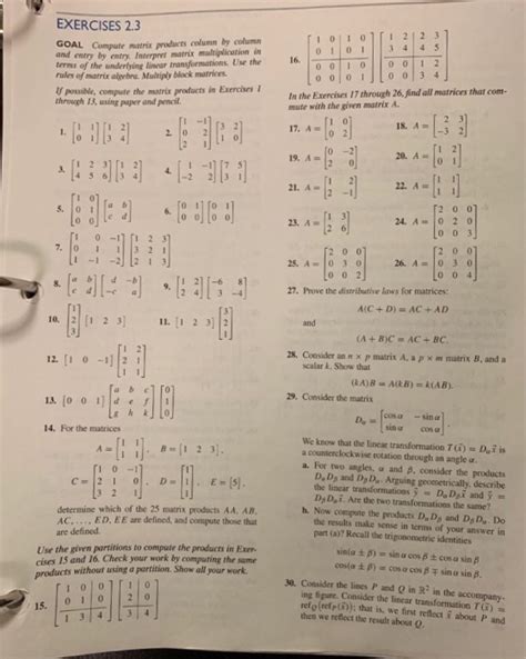 solved exercises 2 3 101 01r1 212 3 goal compute matrix