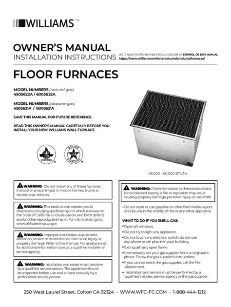 Fillable Online FLOOR FURNACES Fax Email Print PdfFiller