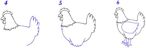 Comment dessiner une poule Dessin poule facile par étapes