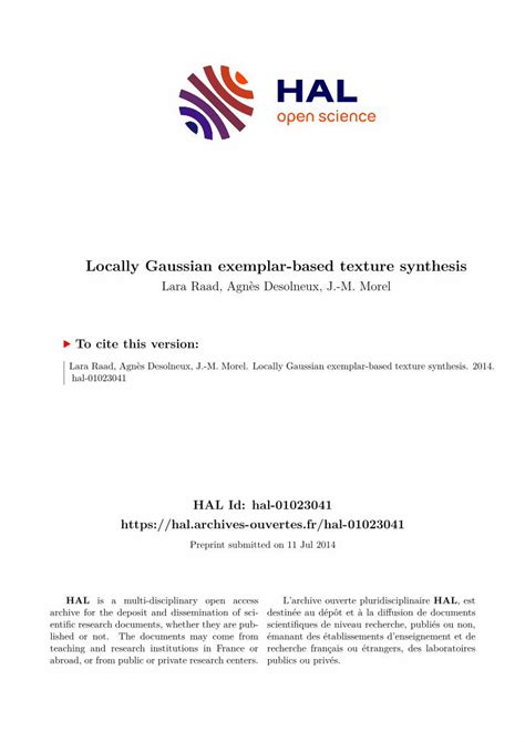 pdf locally gaussian exemplar based texture synthesis dokumen tips
