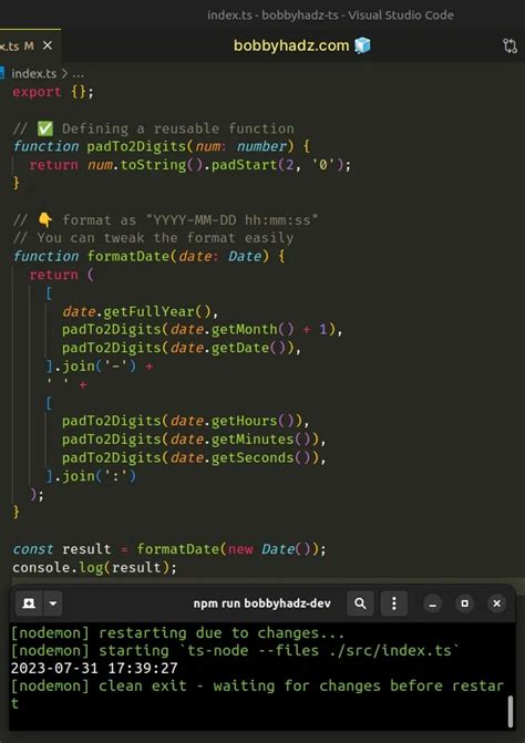 How To Format Date Time In Typescript Bobbyhadz