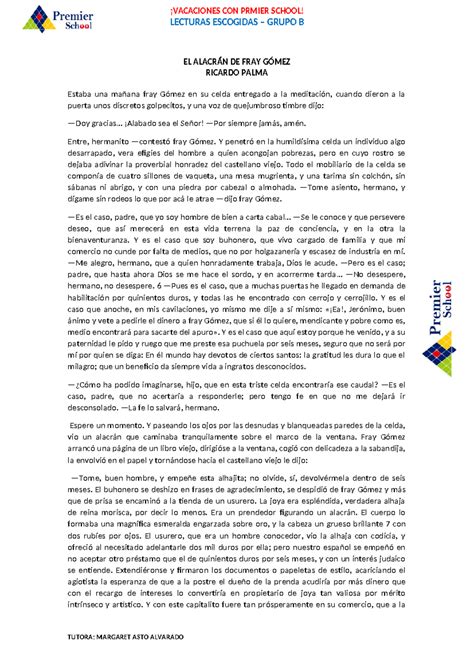 EL Alacrán DE FRAY Gómez LECTURAS ESCOGIDAS GRUPO B EL ALACRÁN DE