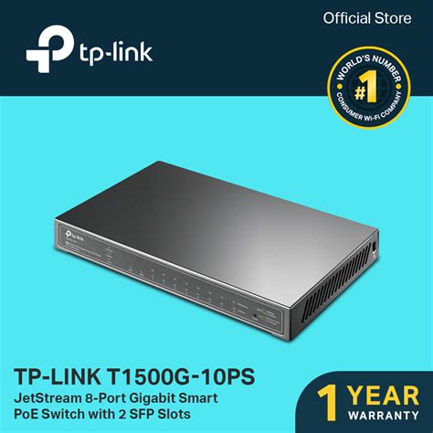 TP Link T1500G 10PS TL SG2210P JetStream 8 Port Gigabit Smart PoE