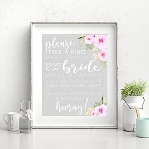 Don T Say Bride Ring Game Printable Bridal Shower Games Watercolor